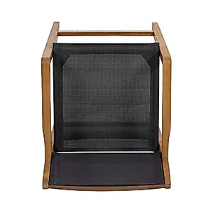 Christopher Knight Home Calista Acacia Wood Barstools with Outdoor Mesh (Set of 2), Teak and Black