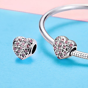 BABAMIA 4pcs Charms Set for Bracelets and Necklaces Love Heart Bracelet Charms | Planet Airplane Pendant Charms Dainty Bead Charms for Women Birthday Valentine's Day Jewelry Gift