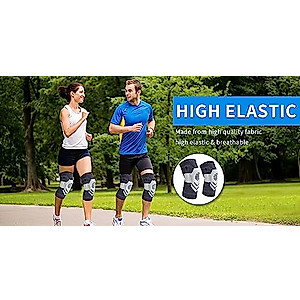 Knee Braces for Knee Pain, 2 Pack Knee Brace, Knee Compression Sleeve, Knee Support with Side Stabilizers & Patella Gel Pad for Workout, Knee Pain Relief, Arthritis, Weight Lifting，Football，Basketball