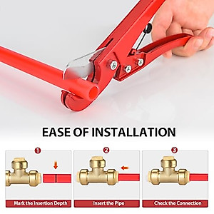 10 Pieces EFIELD 3/4 Inch Tee Push-Fit Fitting to Connect Pex, Copper, CPVC with a Disconnect Clip