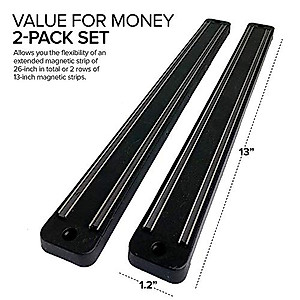 Kitchavo Magnetic Knife Strip Set Of 2 13 Inch Magnetic Knife Holder Tool Rack Storage Display Organizer Multipurpose Kitchen Bar Easy Install