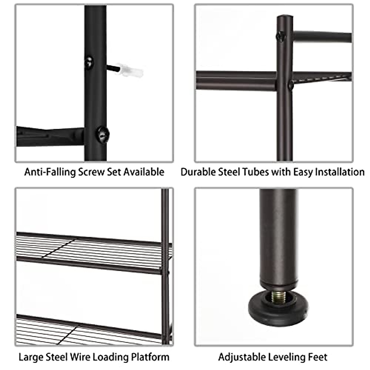 Finnhomy 3 Shelf Bathroom Space Saver Over The Toilet Rack Bathroom Corner Stand Storage Organizer Accessories Bathroom Cabinet Tower Shelf with ORB Finish 23.5" W x 10.5" D x 64.5" H