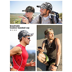 Geyoga 4 Pieces Men Camouflage Baseball Cap Army Military Camo Hat Camouflage Outdoor Sports Cap Camo Tactical Cap Hunting Fishing Hat for Men Women