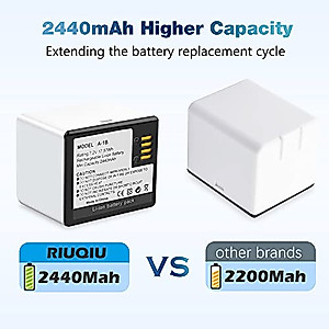 2-Pack Rechargeable Battery for Arlo Pro / Arlo Pro 2 Camera, Battery Charger Station Compatible with Arlo pro / Arlo pro 2 Replacement Batteries VMA400 [7.2V/2440mAh/17.57Wh]