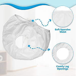 Dappi Waterproof 100% Nylon Diaper Pants, White, Small (2 Count)