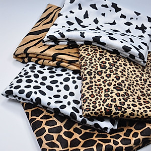 Yutone 59" Wide Leopard Print Velboa Short Fur Pile Upholstery Drapery Clothing Polyester Fabric by The Yard (Leopard one Yard)