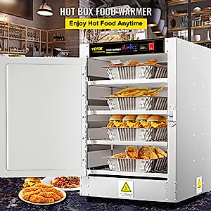 VEVOR Hot Box Food Warmer, 16"x22"x24" Concession Warmer with Water Tray, Four Disposable Catering Pans, Countertop Pizza, Patty, Pastry, Empanada, Concession Hot Food Holding Case, 110V UL Listed