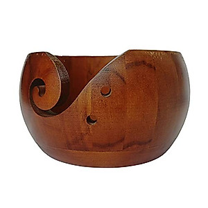 beiyoule Bamboo Yarn Bowl,Handmade Knitting Bowl Wool Holder,DIY Natural Embroidery Crocheting Storage Accessories for Crochet Home Decor