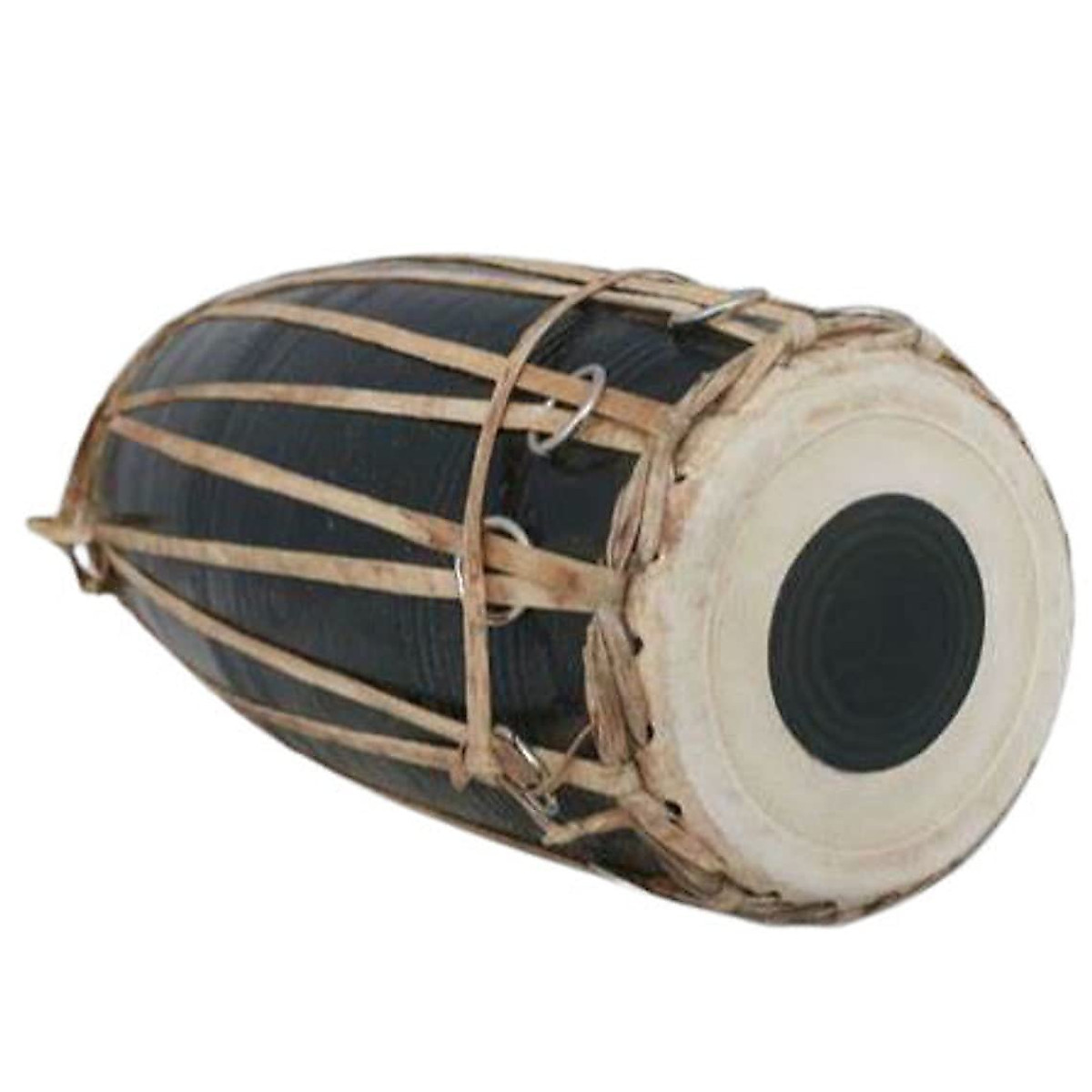 Himalayan Craft Madal Drum Wooden Nepali Folk Instrument Authentic Design 16 IN Large Drum Madal For Fun, For All Age Groups Of Musicians, Gift Birthday Party - Hand Carved In Nepal