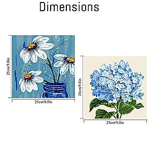 Mowana 2 Framed DIY Paint by Numbers for Adults Beginner, Paint by Number for Adults Framed Canvas, Painting by Numbers for Adults, 2 Pack 10x10 inch, Paint by Number for Adults, Crafts for Adults