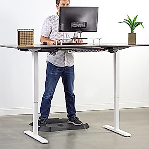 VIVO Electric Stand Up Desk Frame Workstation with Memory Touch Pad, Single Motor Ergonomic Standing Height Adjustable Base, White, DESK-V102EW