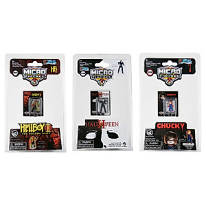 Worlds Smallest Universal Studios Horror Micro Action Figures 3-Pack (Chucky, Michael Myers, and Hellboy)