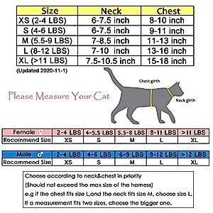 Yizhi Miaow Cat Harness and Leash for Walking Escape Proof, Adjustable Cat Walking Vest Harness, Stylish Cat Jacket Black Plaid, Large