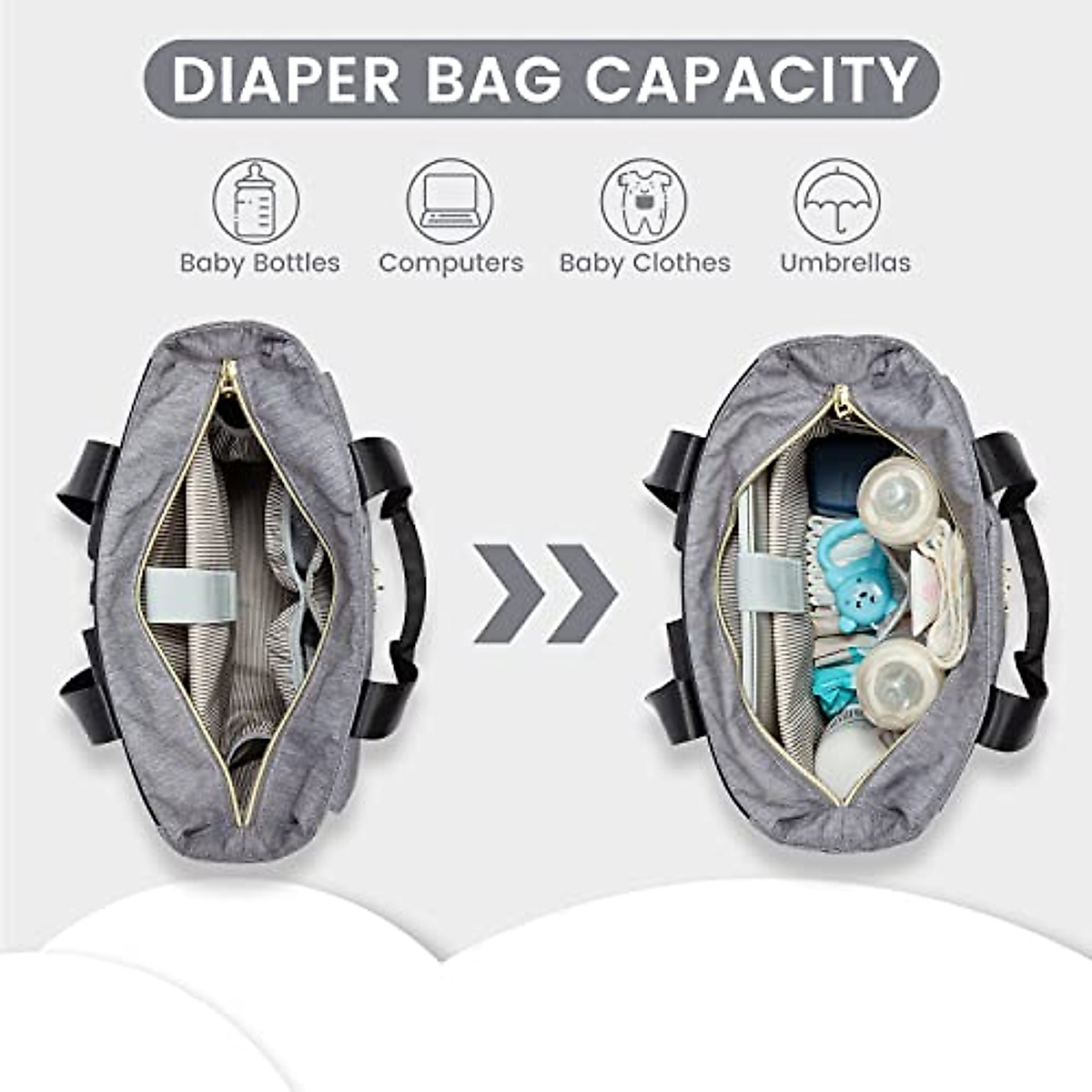 LOVEVOOK Diaper Bag Backpack,Diaper Bag Tote with Insulated Pockets,Baby Bag with Changing Pad,Baby Diaper Bag with Pacifier Case,Fashion Work Backpack for Women