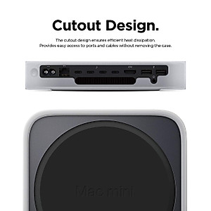 elago Case Compatible with Mac Mini M2, M2 Pro 2023 /M1 2020/ Mac Mini 2018 (Dark Grey) - Precise Cutout, Shock Resistant, Protection