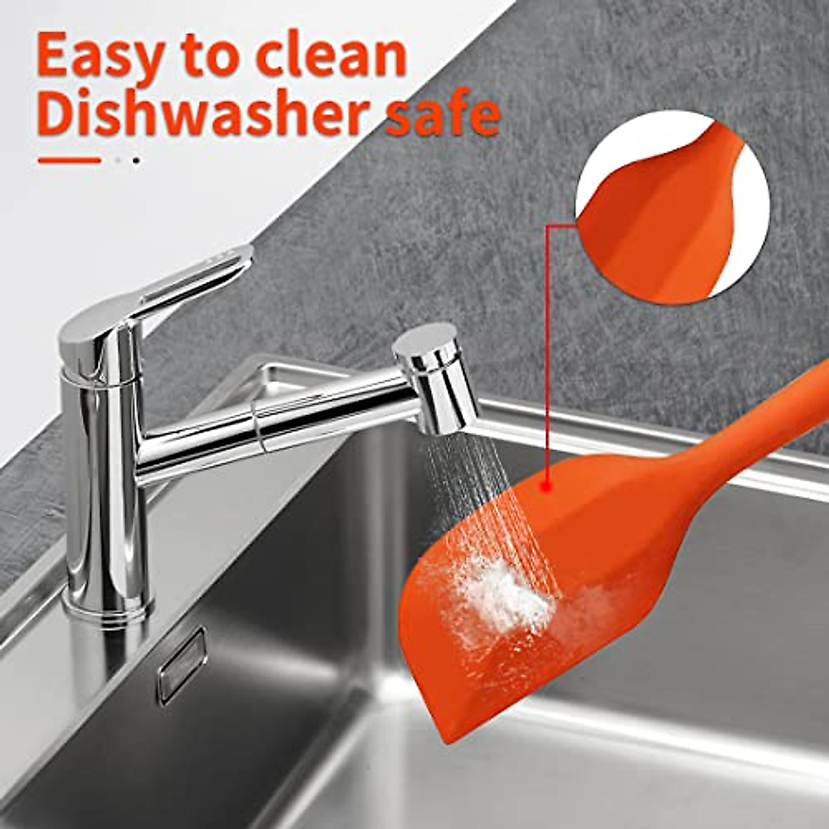 Silicone Spatula,Spatulas Silicone Heat Resistant,6 PCS silicone cooking utensils set,Non-Stick and Non-Scratch Spatula Set,Stainless Steel Core,Great Grips Spatulas for Cooking,Baking and Mixing