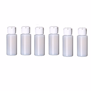 Natural Farms 1 oz Plastic Flip Top Pour Spout Bottles - 6 Pack - for Essential Oils, Perfumes, Lotions