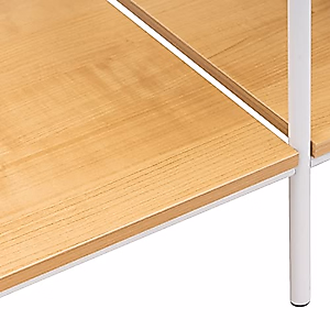 YOUDENOVA Clothes Rack with Shelves, Clothing Rack for Hanging Clothing, Heavy Duty Closet Rack with 4-Tier Wood Shelves, White Garment Rack