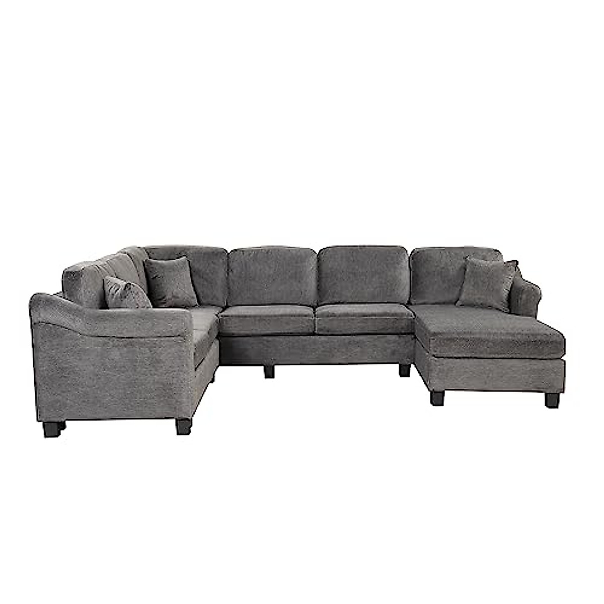 Oversized Modular Sofa Reversible Sectional Couch U Shaped Sofá with Movable Ottoman and Right Side Chaise Lounge,Velvet Upholstery 8 Seat Couches for Living Room Apartment Office Spacious Space