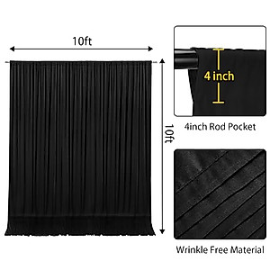 10x10FT Black Background, UTEBIT Black Backdrop for Photography, Polyester Photo Backdrops Cloth for Photography, Black Curtain Backdrop for Photoshoot/Portraits/Video Studio/Film