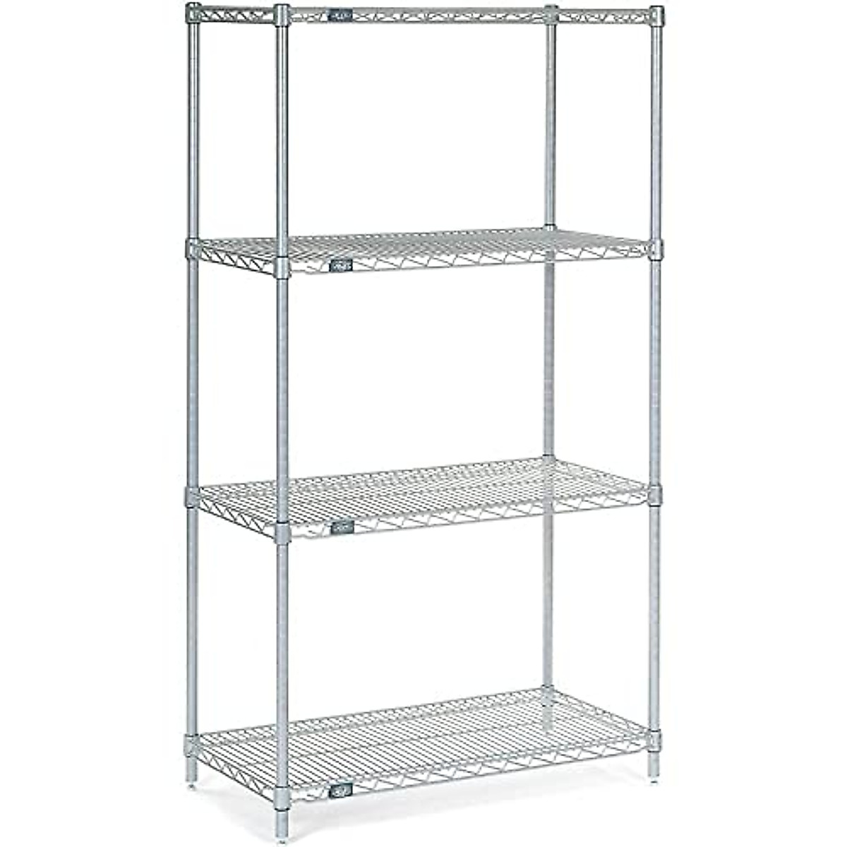 Nexel 18" x 36" x 63" , 4 Tier, NSF Listed Adjustable Wire Shelving, Unit Commercial Storage Rack, Silver Epoxy, Leveling feet