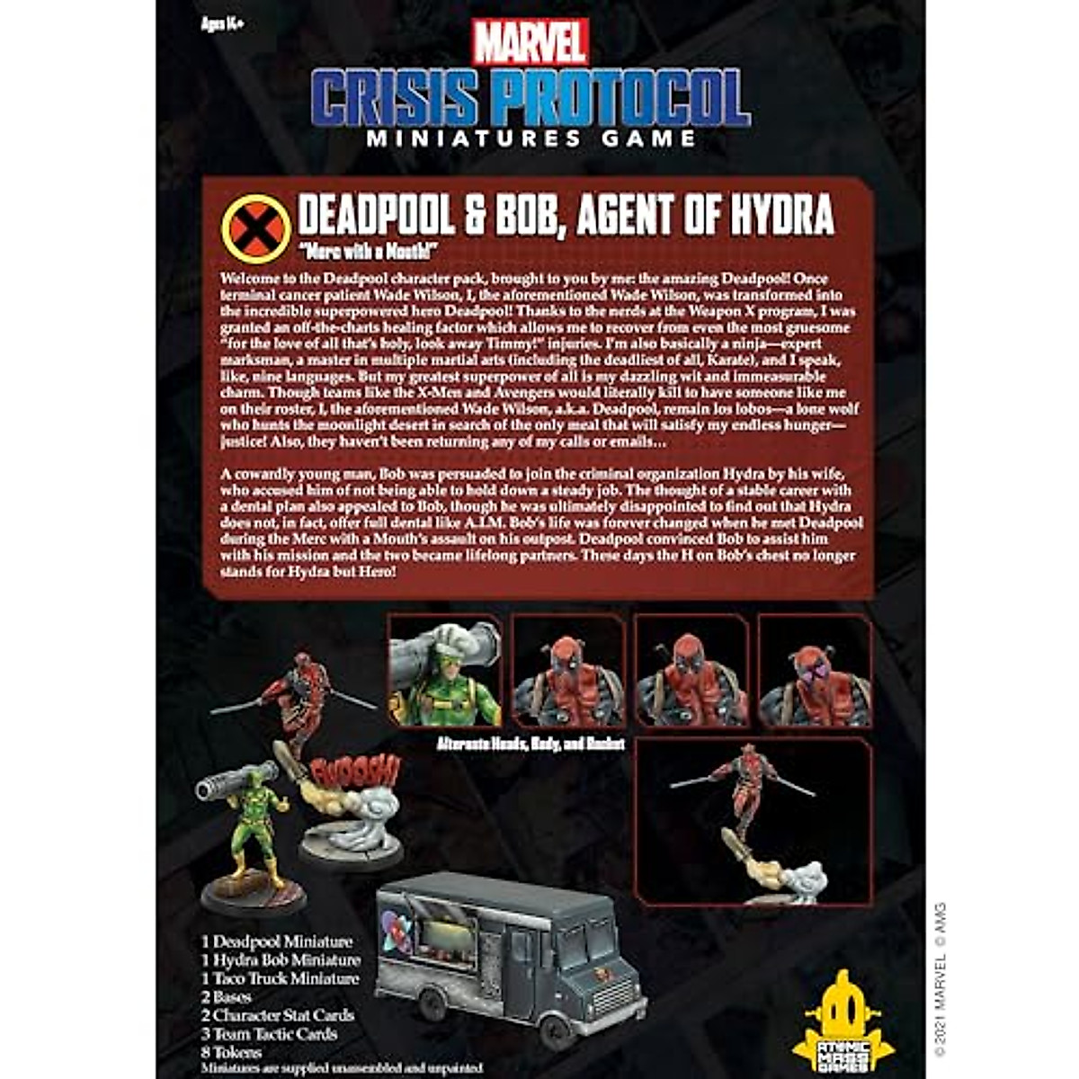 Marvel: Crisis Protocol Deadpool & Hydra Agent Bob Character Pack - Embrace Deadpool's Witty Mayhem! Tabletop Superhero Game, Ages 14+, 2 Players, 90 Minute Playtime, Made by Atomic Mass Games