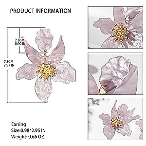 Boho Stud Earrings for Women - Chic Flower Statement Earrings with Gold Flower Bud, Great for Sister, Mom, Lover and Friends