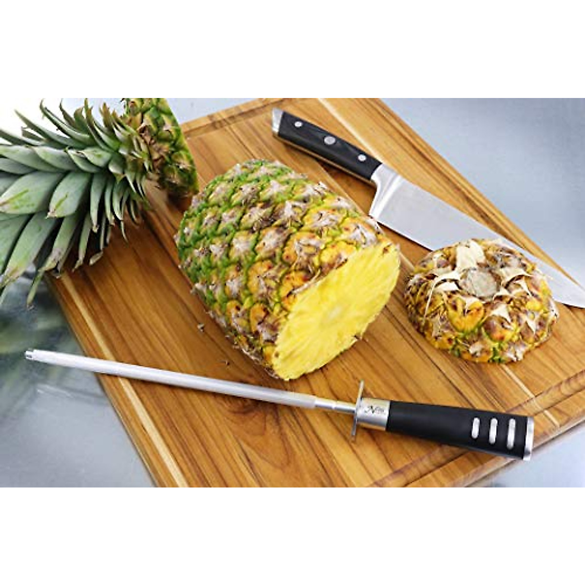 Professional Honing Steel (10” or 12”), Magnetized for Safety, No Rust, No Cheap Plastic! Noble’s Knife Sharpener Has an Oval Handle for a Firm Grip and is Built For Daily Use, Perfect for Chefs!