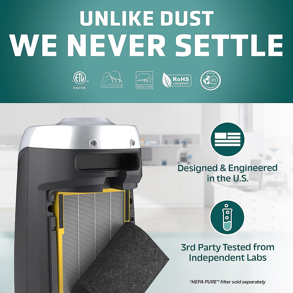 GermGuardian Genuine Carbon Air Purifier Replacement Filter for Air Purifier Models, AC4825, AC4900, AC4300, CDAP4500 and PureGuardian Model AP2200CA, 4-Pack, FLT22CB4