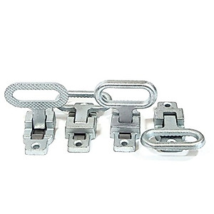 Red Hound Auto 4 Pack Fold Down Utility Bed Body Step Heavy Duty Premium Galvanized Steel Flip Up Folding RV Camper Trailer RV Bus Step-up Safety Non Slip Tread Grab on Assist Handle