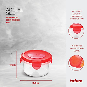 Salad Dressing Container to go, 6 Pack | 2.7 Oz. Dressing Containers for Lunch Box | Small Containers with Lids | Dip Containers for Lunch Box | Condiment Containers with Lids, Leakproof, BPA Free