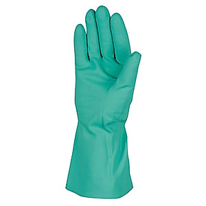 Chemical Resistant Nitrile Gloves, Solvent and Pesticide Resistant, Reusable, Large (Wells Lamont 178L) , Green