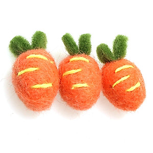 HJ Garden 5pcs Wool Felting Carrots, Home Decoration Ornament Gift, Orange