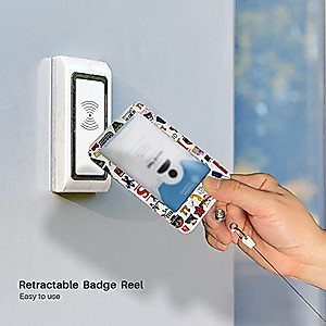 Id Badge Holder with Lanyard Retractable Badge Reel Funny TV Show Merchandise Fans Merch Gifts Stuff Lanyards for Id Badges Vertical Id Protector Badge Clip for Friends Nurse Doctor Teacher Birthday