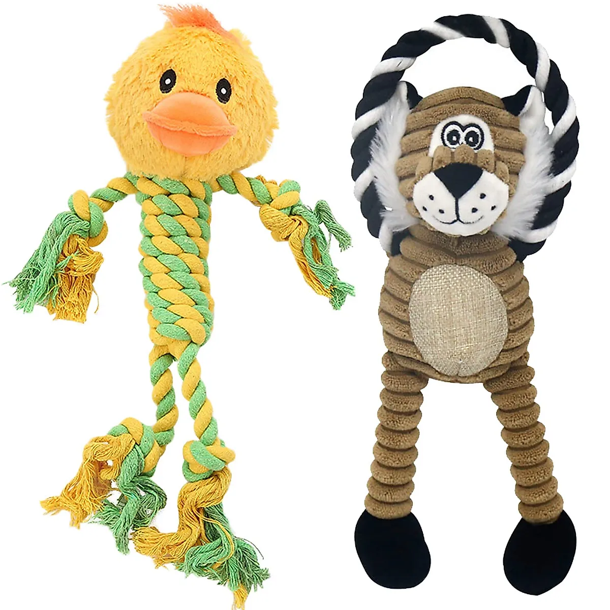 Rope Dog Toys for Aggressive Chewers, Tug of War Dog Toys for Boredom, Interactive Dog Toys to Keep Them Busy, Plush Squeaky Dog Toys for Small Medium Large Dogs