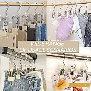 Anti-Rust Clip Space-Saving Clothespin Hat Pants Storage Hanging Travel Hook,Laundry Hanging Hooks with Clips Boot Hanger Heavy Duty Clothes Pins,Portable Multifunctional Clip (30pcs, Blue)