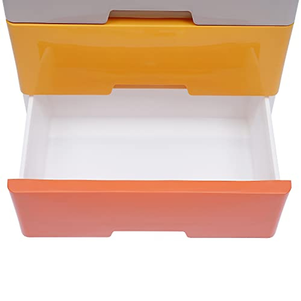 Plastic Drawers Storage Cart Mobile Cabinet with Casters, 5 Drawer Stackable Vertical Storage Tower Tall Chest Closet, Large Containers Organizer Unit (12"D x 18"W x 33"H - Multicolor2)