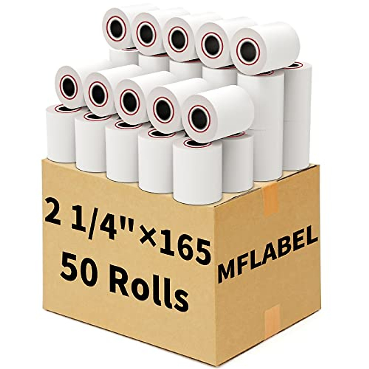 MFLABEL 50 Rolls 2 1/4" x 165' Thermal Paper Cash Register POS Receipt Paper