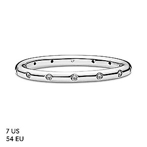 PANDORA Droplets Ring, Sterling Silver, Cubic Zirconia, Size 7