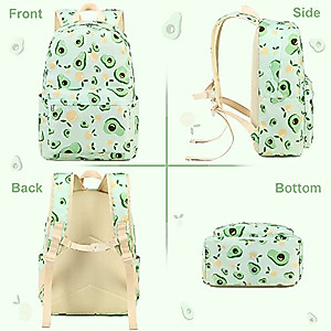 CAMTOP Backpack for Girls Kids School Backpack with Lunch Box Preschool Kindergarten BookBag Set(Avocado)