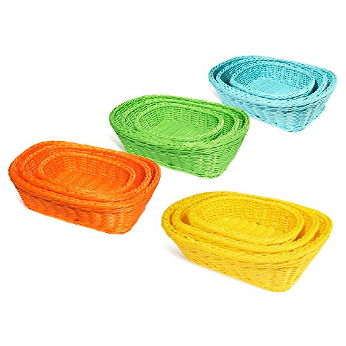 Colorbasket 545183 Hand Woven Waterproof Rectangular, Blue, 3pc Set (51401-204)