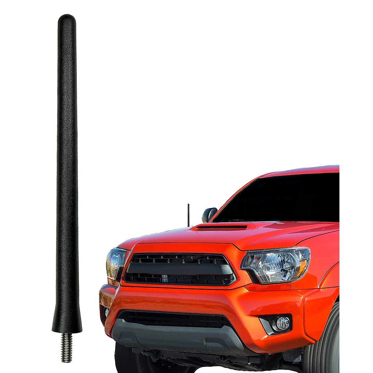 AntennaMastsRus - Short Rubber Antenna fits Toyota Tacoma (1995-2015) - USA Stainless Steel Threading - The Original Replacement 6 3/4 Inch Accessories - Car Wash Proof - Internal Copper Coil