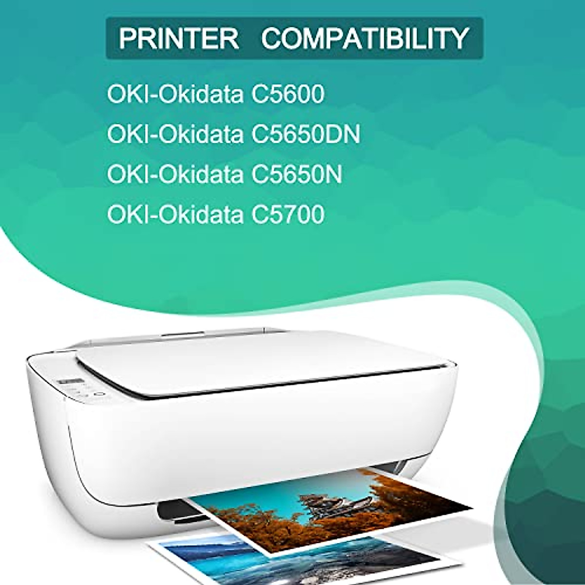 GREENBOX Compatible Toner Cartridge Replacement for Oki-Okidata 43324403 43324404 43324402 43324401 for OKI C5500 C5500N C5600 C5650DN C5700 C5800LDN C5950 Type C8 (1 Black 1 Cyan 1 Magenta 1 Yellow)