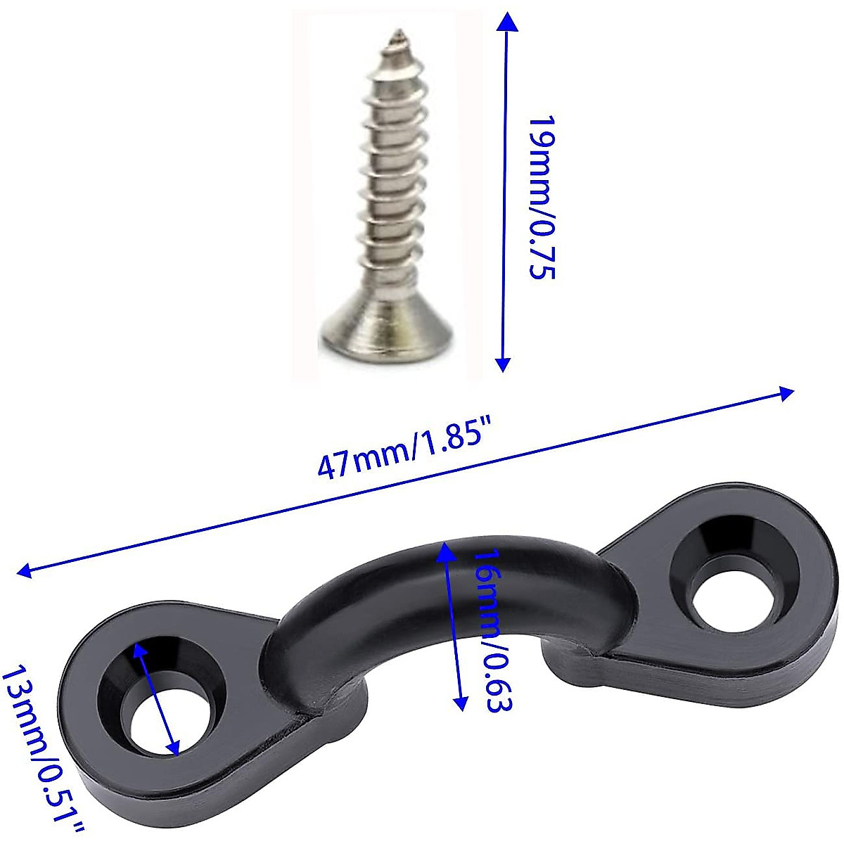 Ismeally 10Pcs Universal Kayak Pad Eye Kit Nylon Bungee Deck Loops Tie Down Pad Eye Replacement for Boat Kayak Deck Rigging Kit with 20 Screws