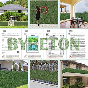 Bybeton Artificial Ivy Privacy Fence Screen,60"x120" (50 Sqft) UV-Anti Faux Boxwood Leaves Grass Wall Roll for Patio Balcony Privacy, Garden, Backyard Greenery Backdrop and Fence Decor