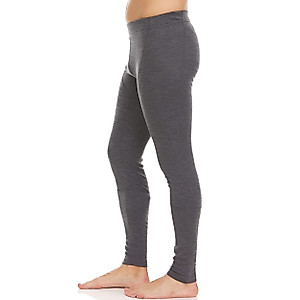 Men's Midweight Flyless Running Tights - 85% Merino Wool - Base Layer Bottoms - Charcoal Gray - Medium
