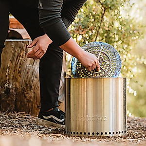 Solo Stove Ranger 2.0, Smokeless Fire Pit | Wood Burning Fireplaces with Removable Ash Pan, Portable Outdoor Firepit - Ideal for Camping, Stainless Steel, H: 12.5 in x Dia: 12.5 in, 15 lbs