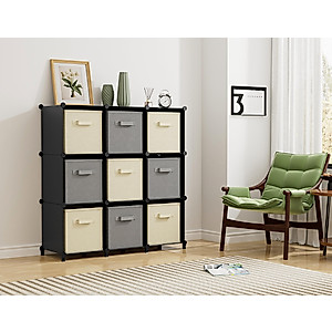 HOMIDEC Closet Organizer, 9-Cube Closet Organizers and Storage, Portable Closet Storage Shelves,Closet Organizer Storage Shelves, Clothes Storage Organizer for Garment Racks, Closet, Wardrobe