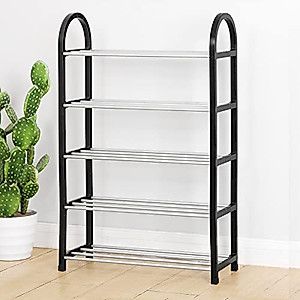 GILIGEGE 5-Layer Shoe Rack, Multi-Layer Assembly Simple Shoe Rack, Household Multifunctional Shoe Rack, Simple, Practical and Economical Shoe Cabineta Storage Pink Dish Rack (White, One Size)