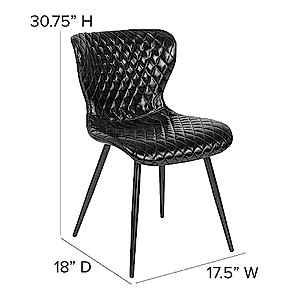 Flash Furniture Bristol Contemporary Upholstered Chair in Black Vinyl